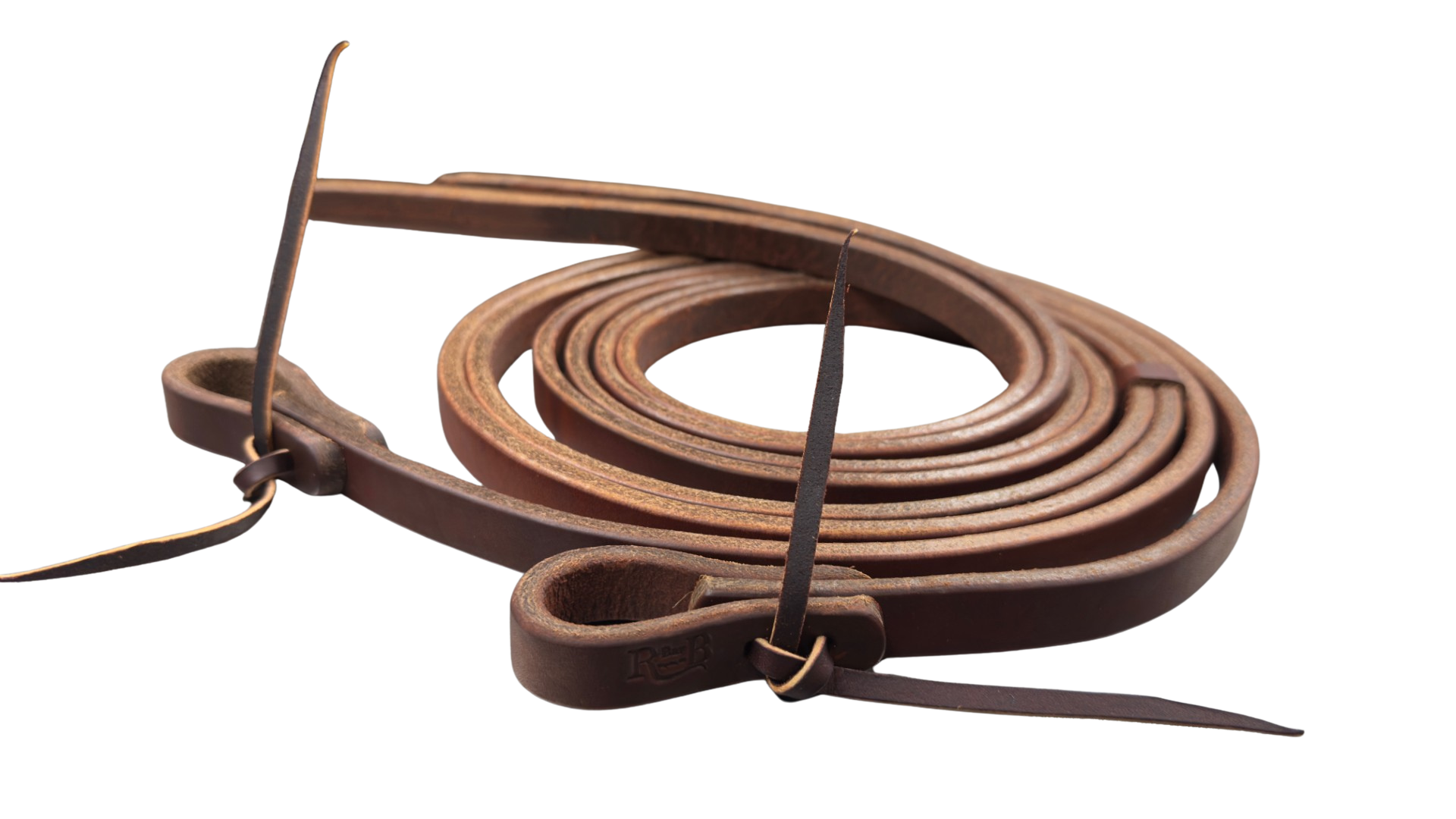 R Bar B Extra Heavy Harness Split Reins with Water Loops-3/4"X8'