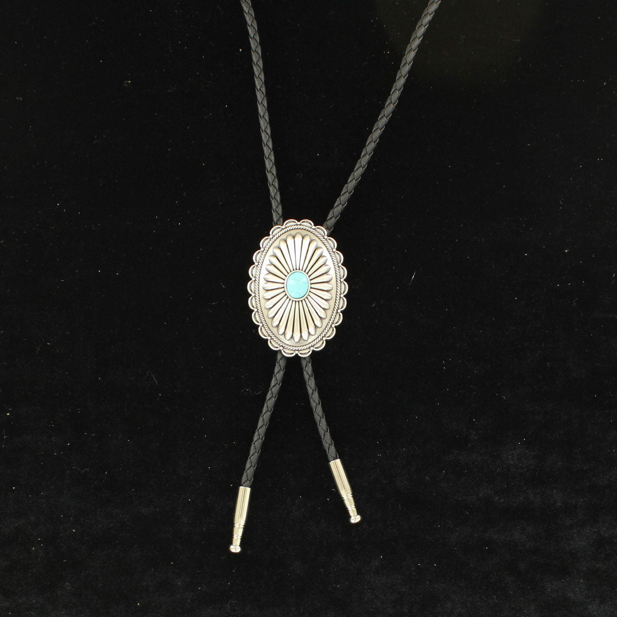 Double S Oval Flower Concho Adult Bolo – R Bar B