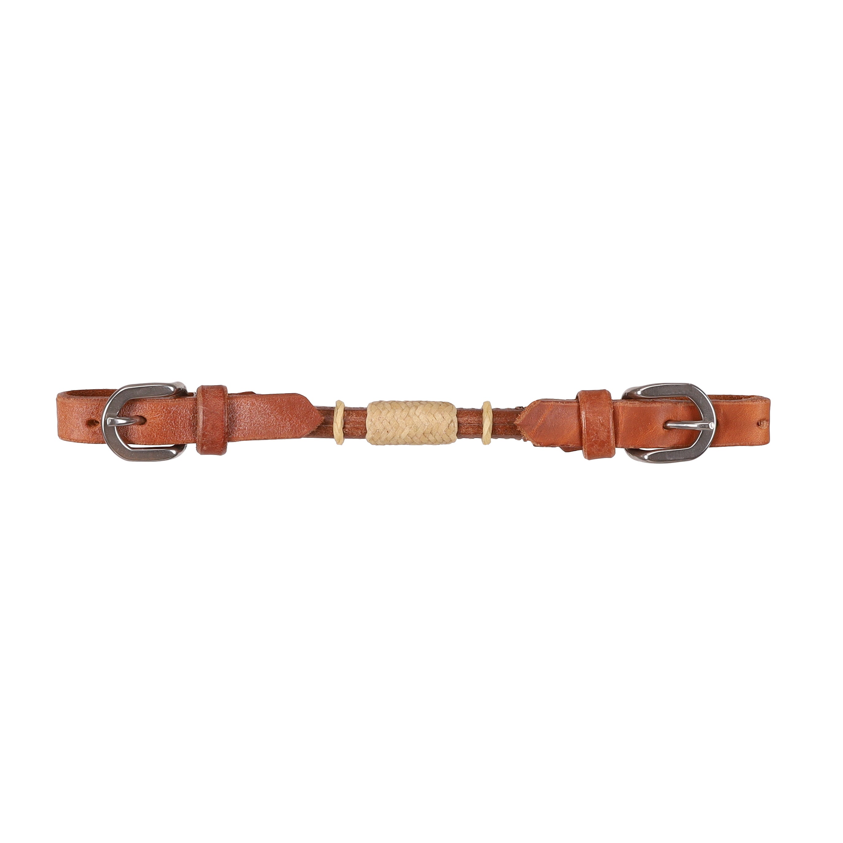 Leather Rolled Curb Strap with Rawhide – R Bar B