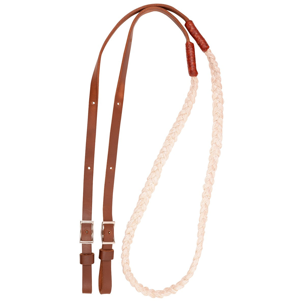 Martin Saddlery Hand Braided 3-Strand Barrel Rein Buckle Ends – R Bar B