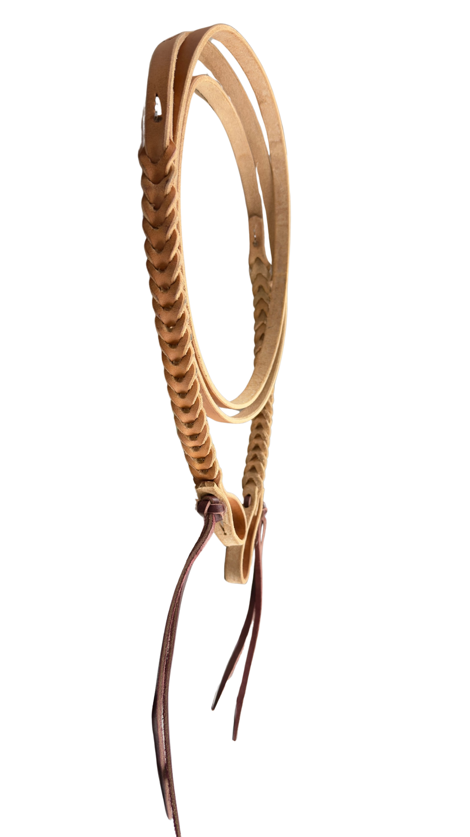 Custom Local Artisan Blood Knot Harness Leather Roping Reins w/Pineapp ...